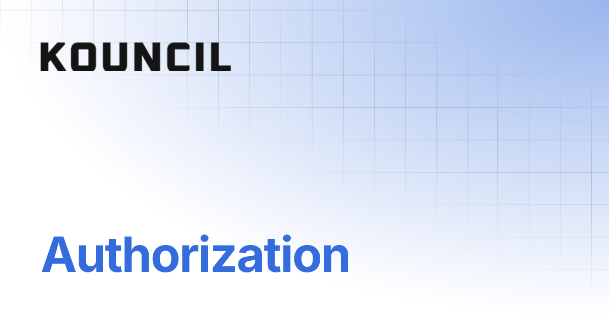 Authorization | Kouncil